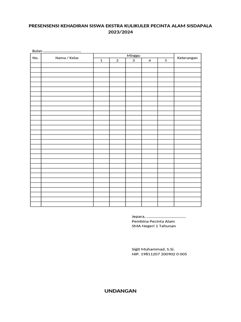 Presensi Siswa Pdf
