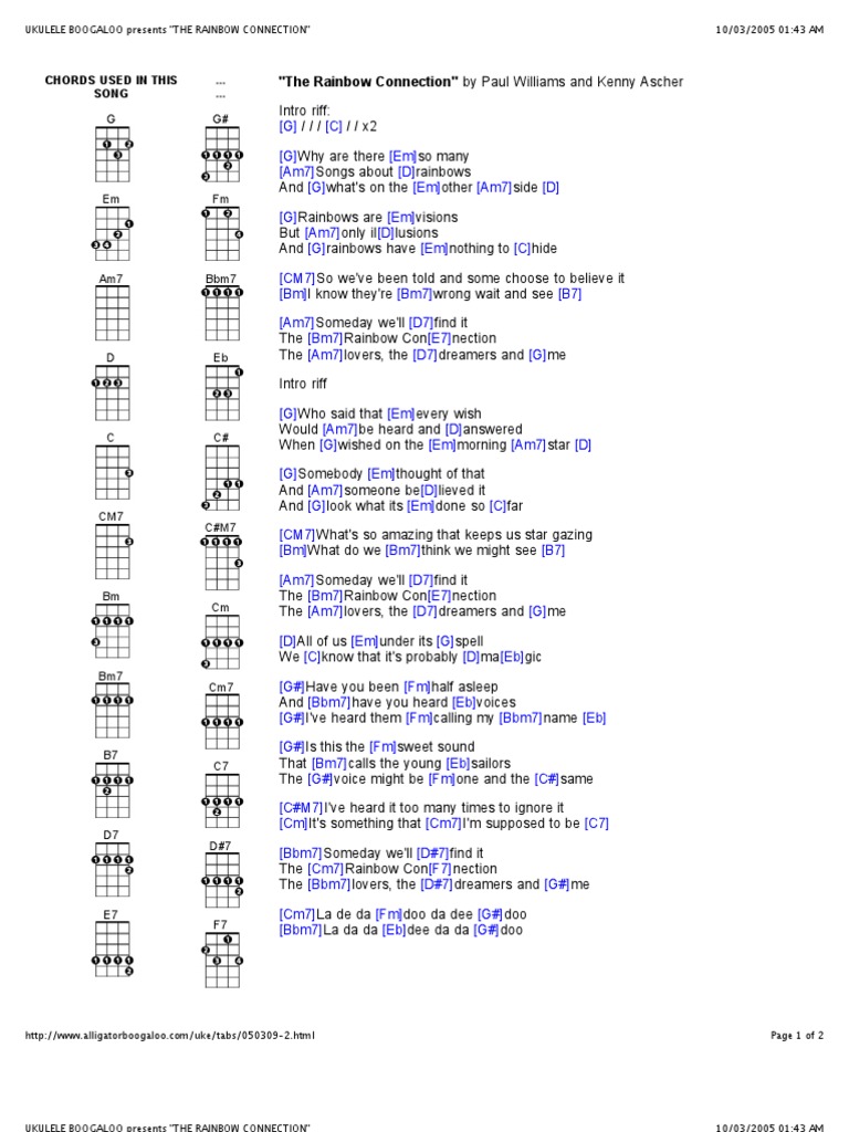 The Rainbow Connection - Uke Chords | PDF | Song Forms | Songs