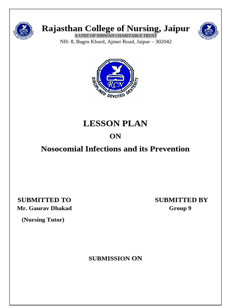 Nosocomial Infections: Prevention Lesson Plan | PDF
