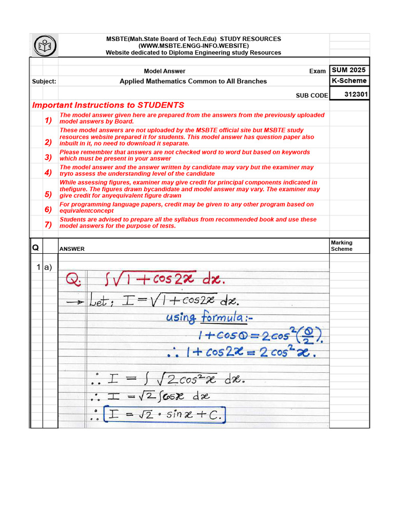 2025 Summer Msbte Model Answer Paper (Msbte Study Resources) | PDF ...