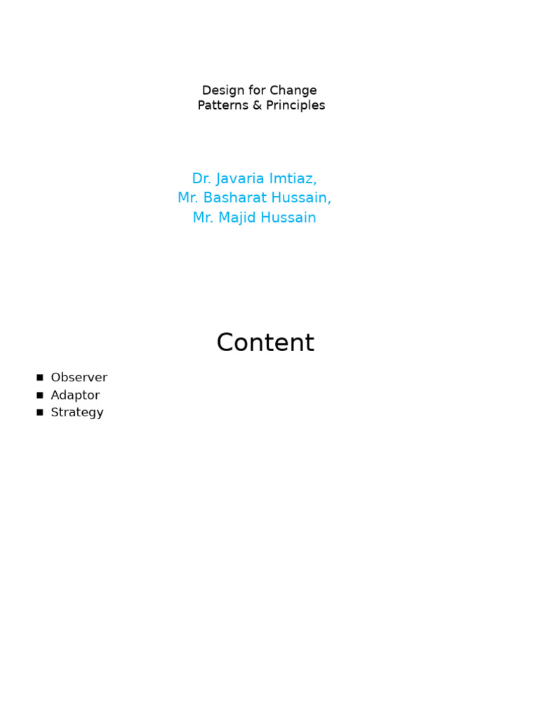 SDA Lect15 Fall2024 Strategy and Observer Pattern | PDF | Class ...