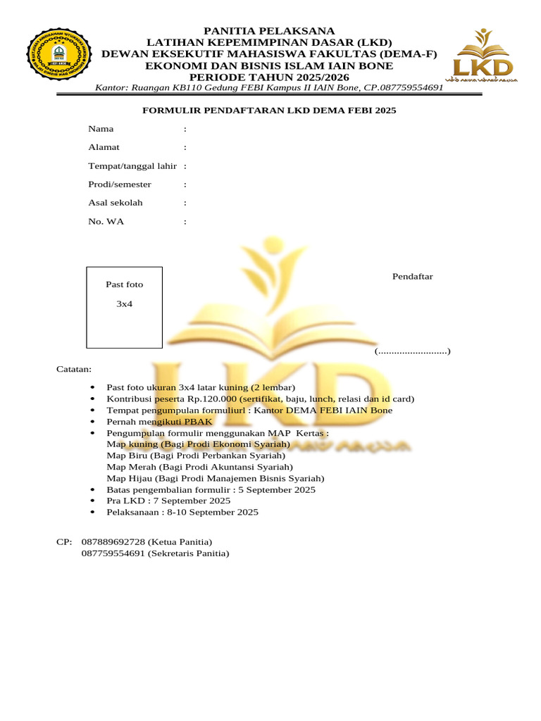 Formulir LKD 2025 3 | PDF