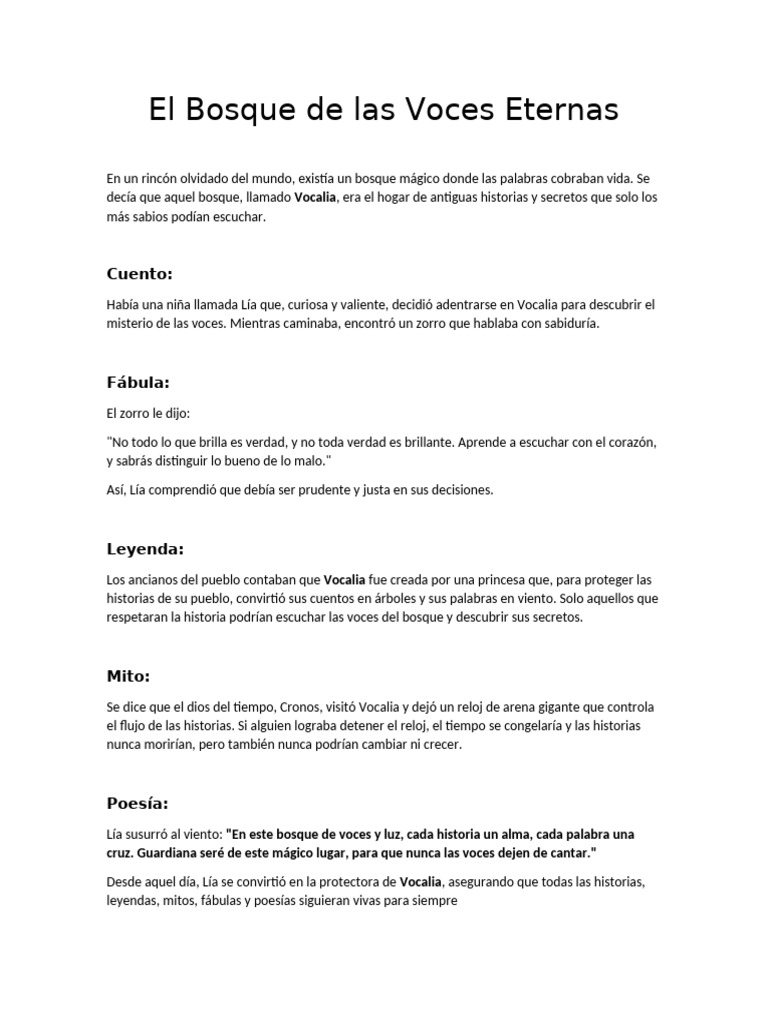 El Bosque de Las Voces Eternas | PDF