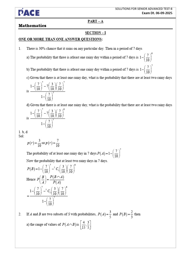 2-Senior Advanced Test - 8 Solutions - 06!09!2025 | PDF ...