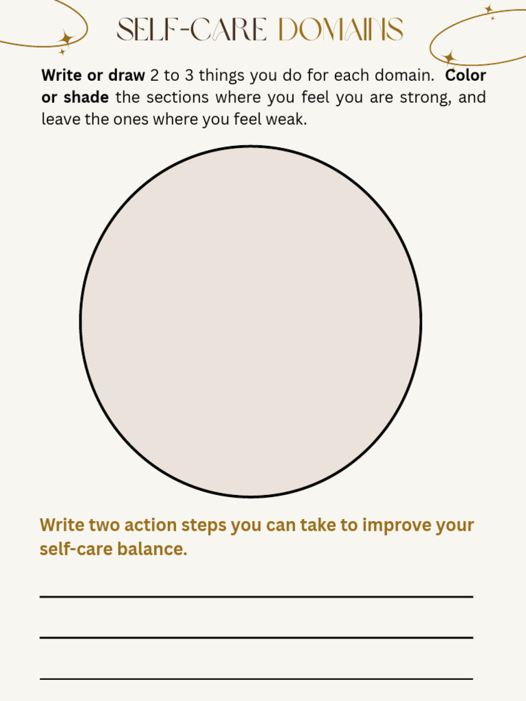 Danielle Co - Self-Care Wheel Worksheet (8.5 X 11 In) | PDF