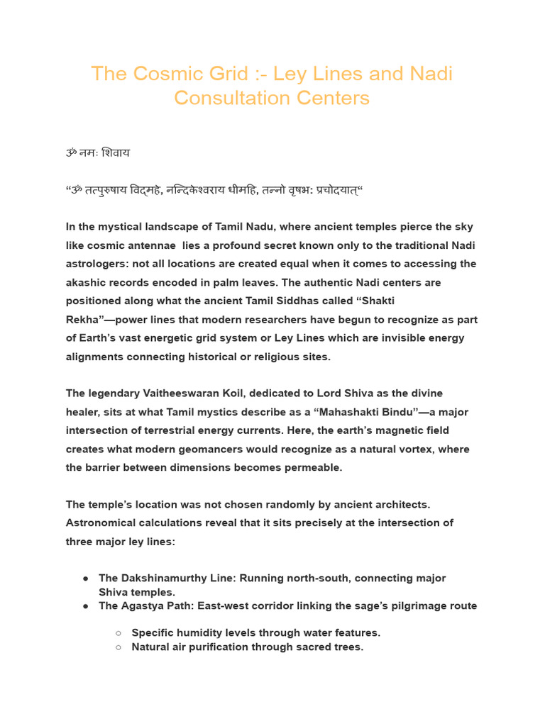 The Cosmic Grid _- Ley Lines and Nadi Consultation Centers | PDF ...