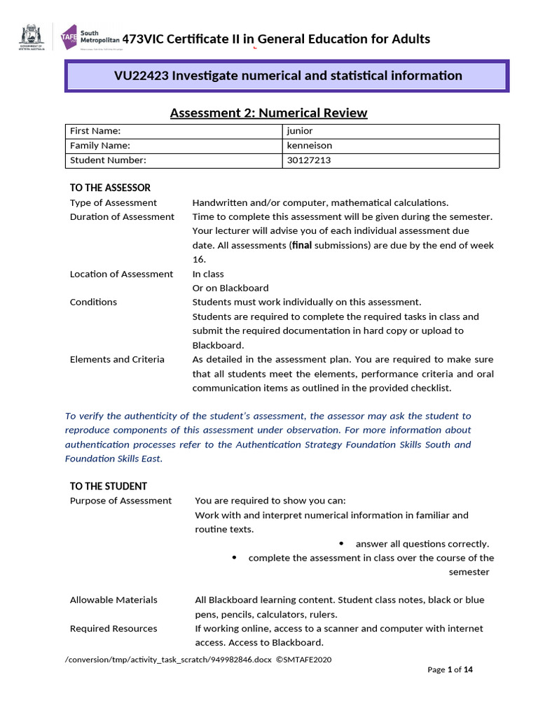 Numerical Review Assessment Guide | PDF | Odds | Authentication