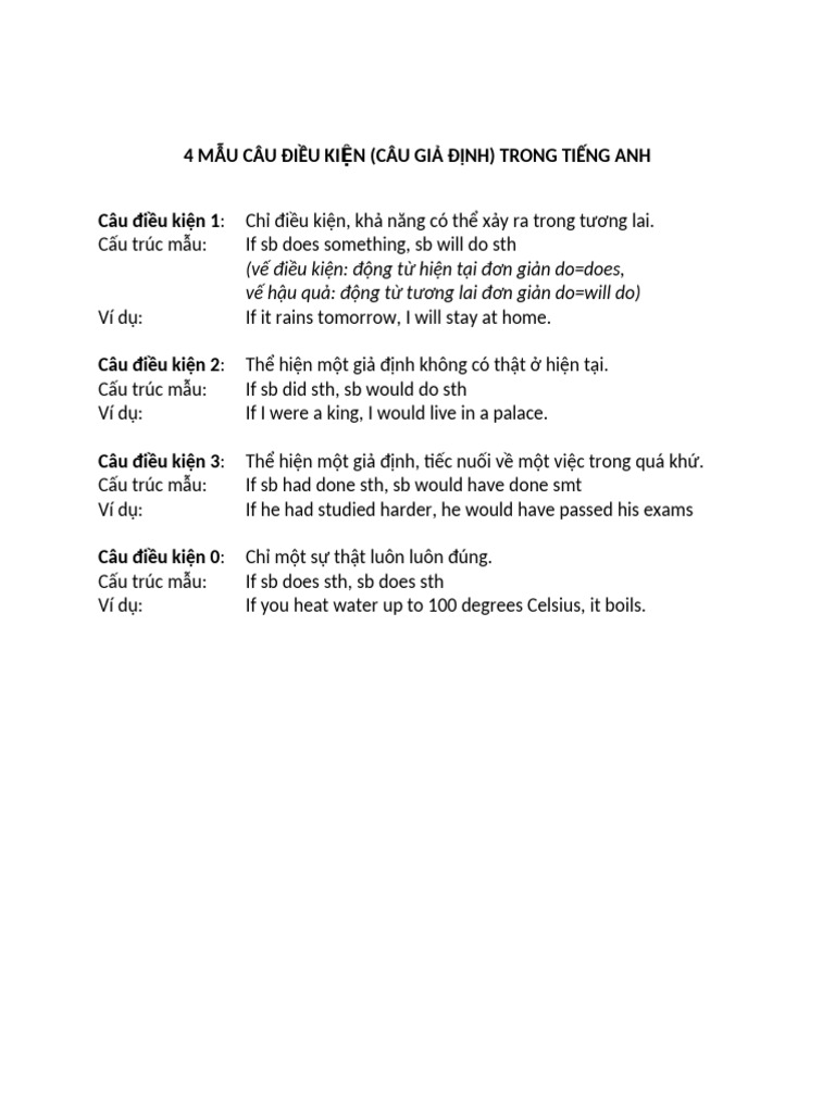 4 Mau Cau Dieu Kien | PDF