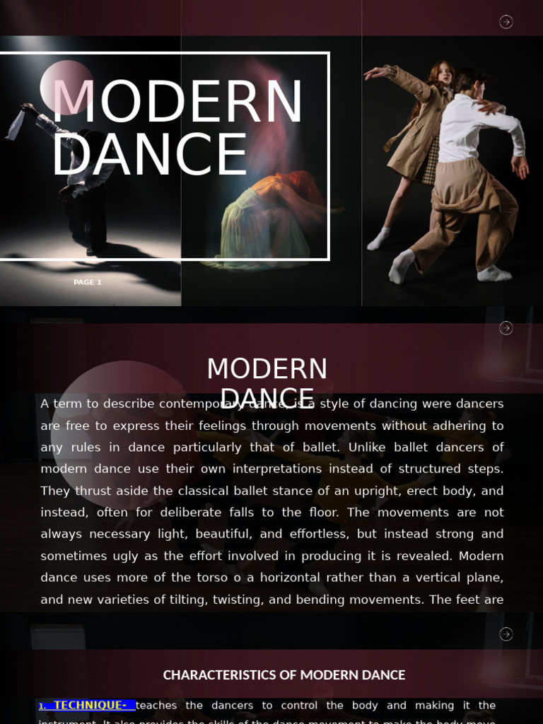 Modern Dance Lesson. Finals | PDF | Dances | Foot