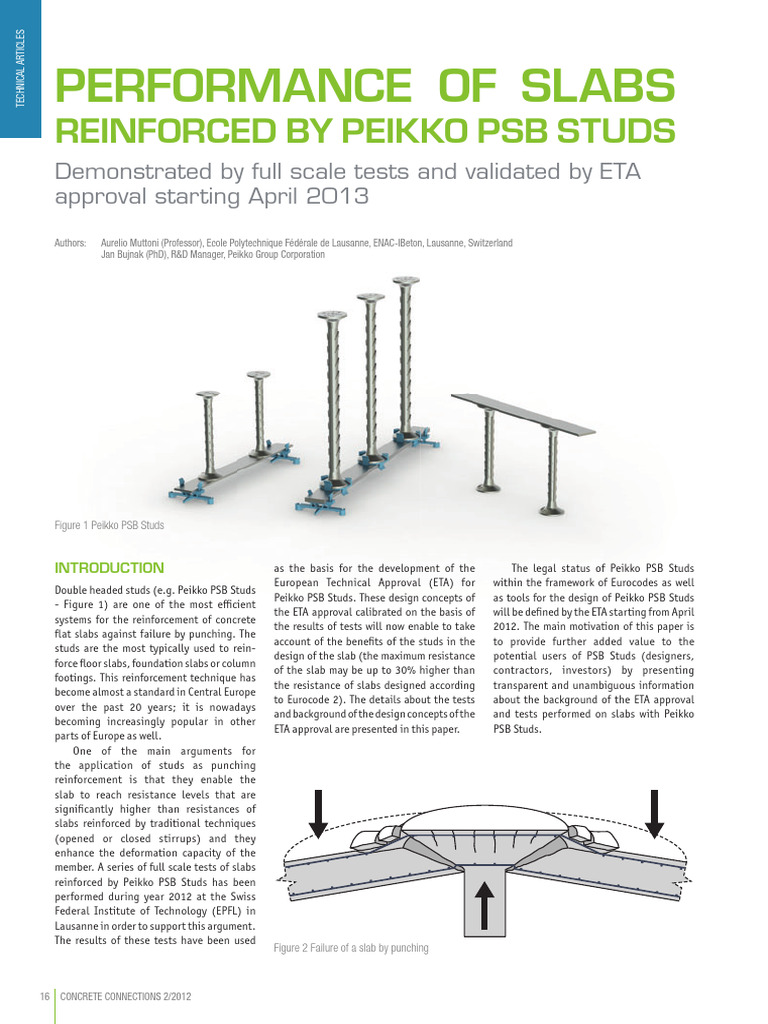 Performance of Slabs Reinforced by Peikko PSB Studs | PDF | Fracture ...