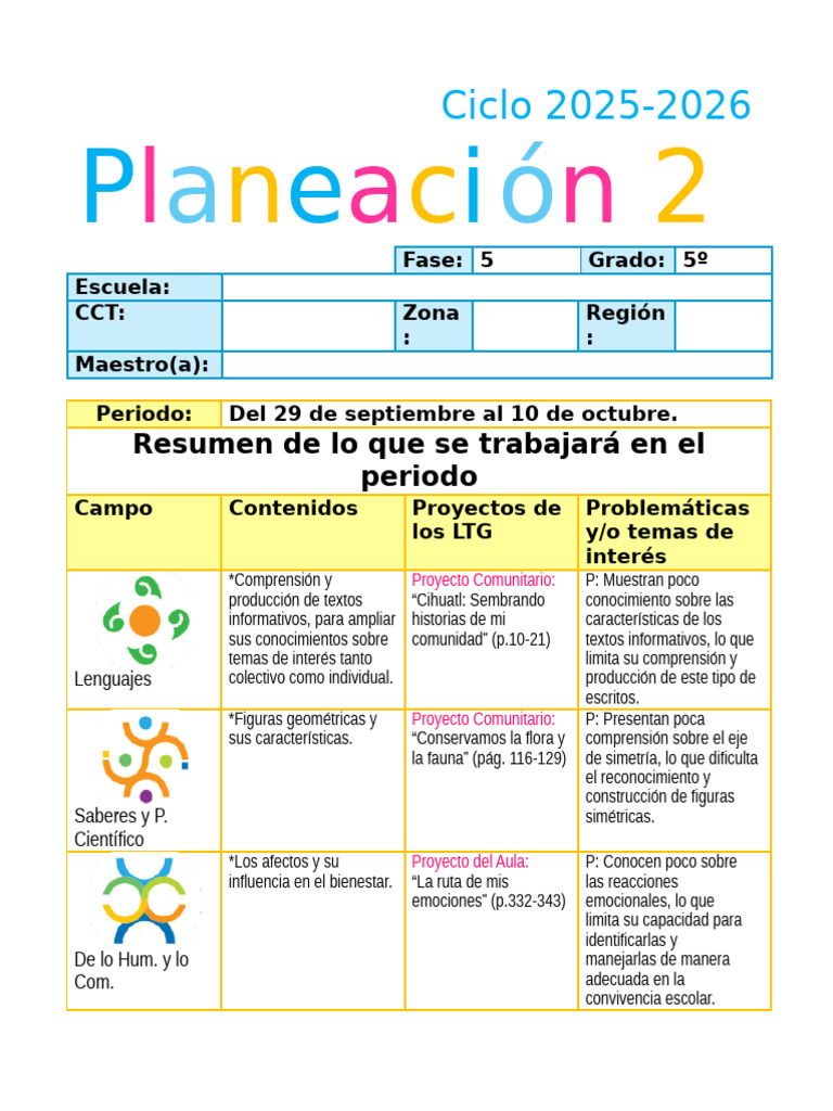 5° MJP Plan 2 Planeación | PDF