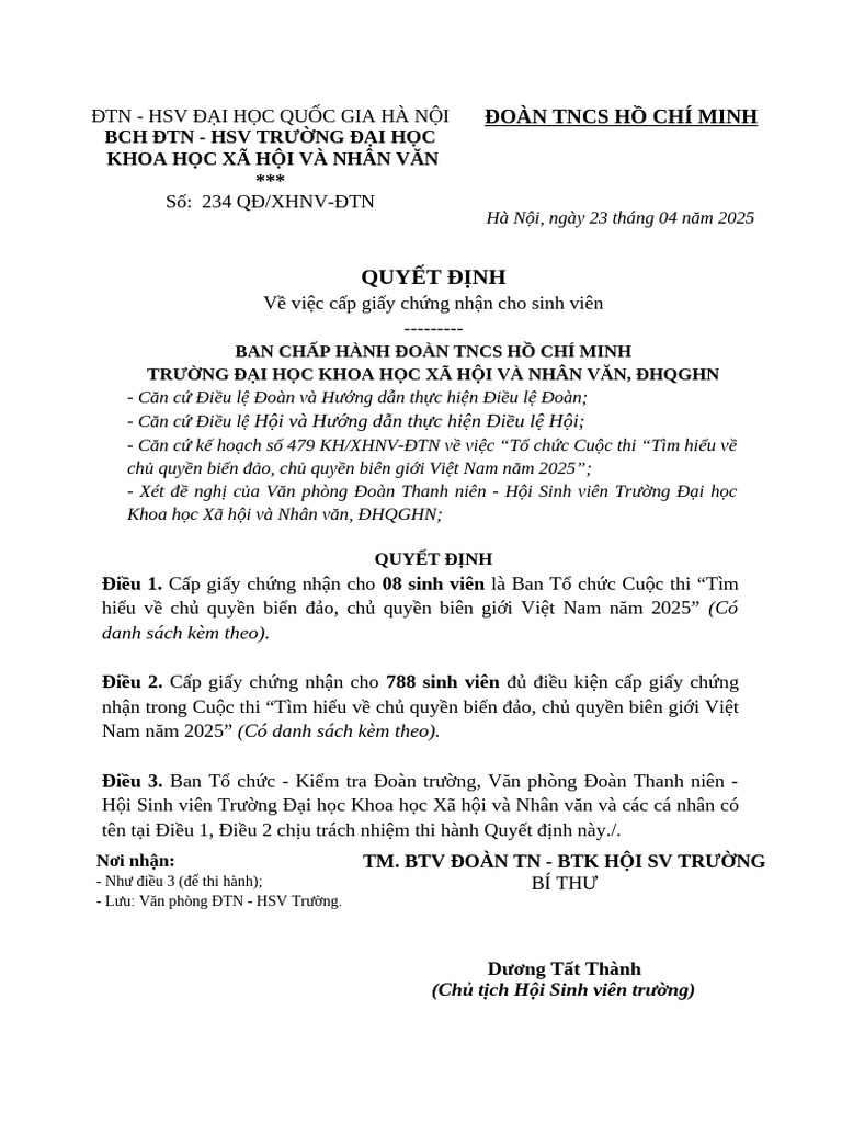 QĐ Cấp GCN CT Chủ Quyền Biển Đảo, Biên Giới | PDF