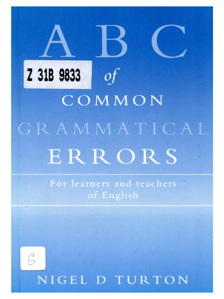 ABC of Common Grammatical Errors | PDF