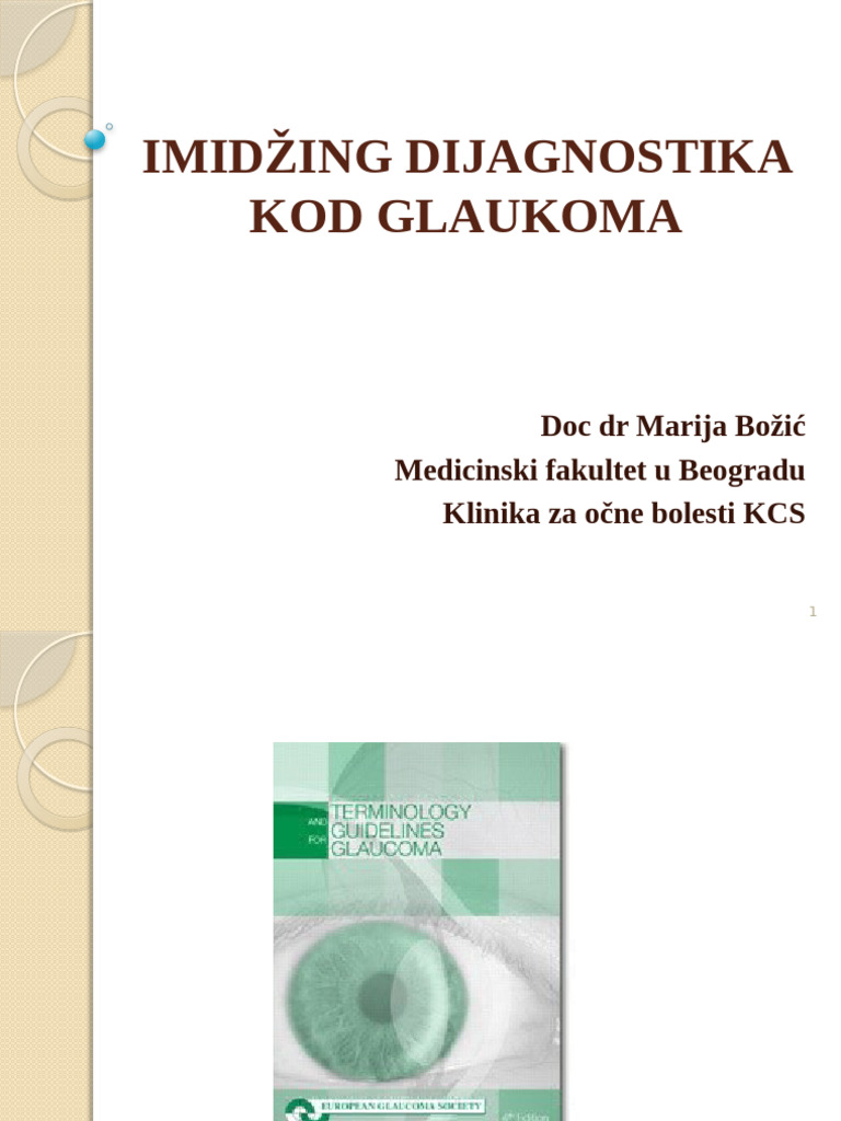 DR M Bozic - Imidzing Dijagnostika Kod Glaukoma | PDF