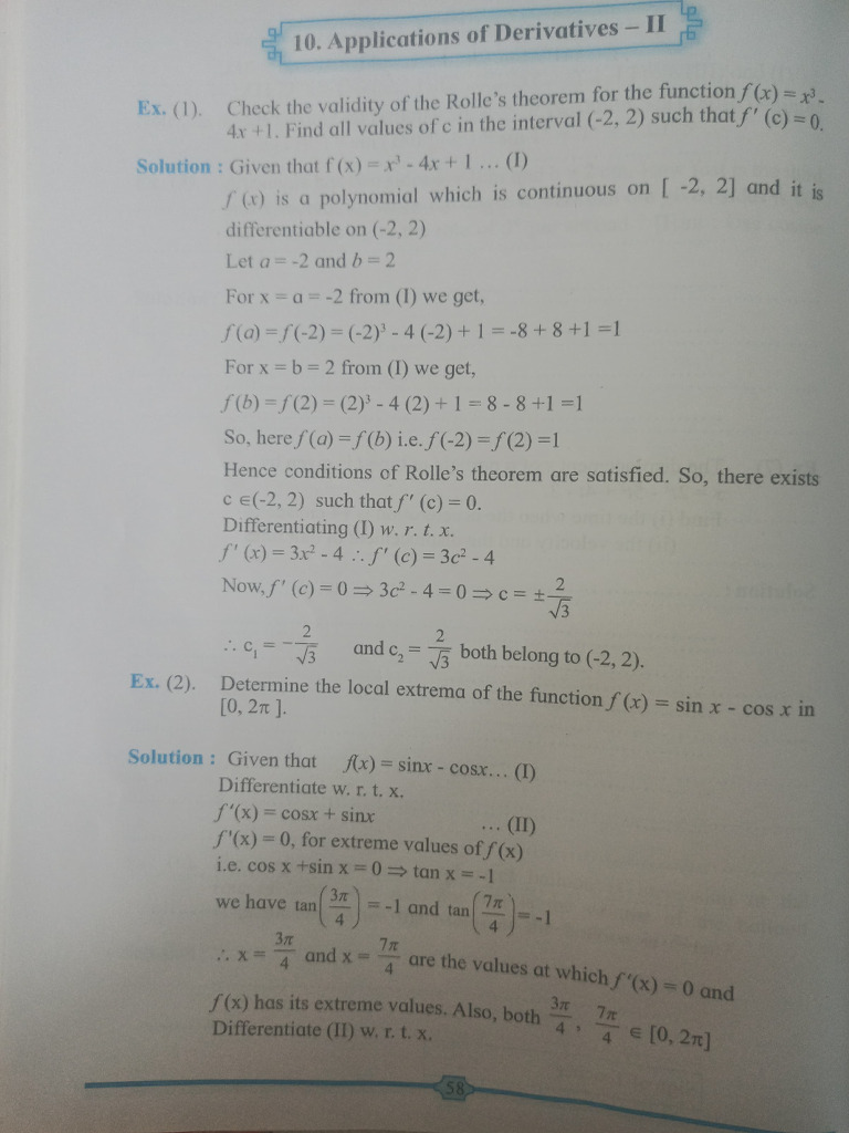 Applications of Derivatives and Theorems | PDF | Functions And Mappings ...