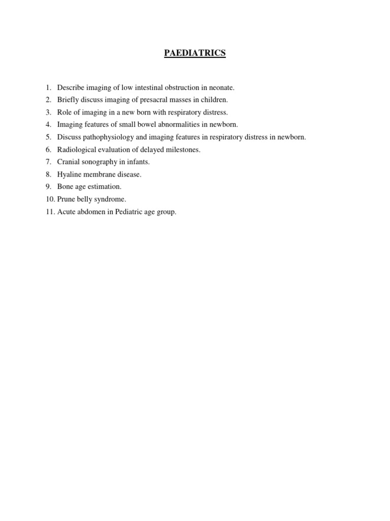 Paediatrics | PDF