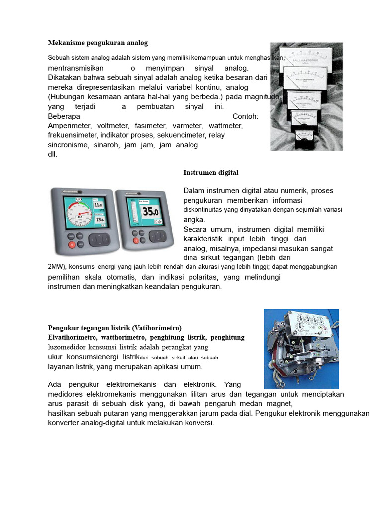 Mekanisme Pengukuran Analog | PDF