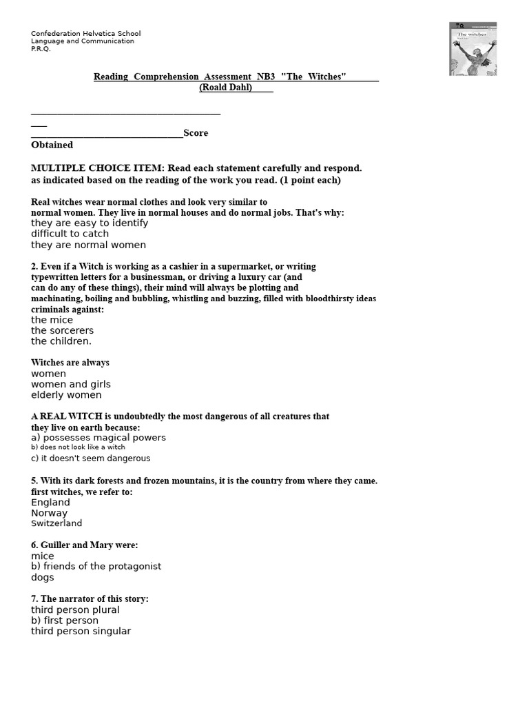 Reading Comprehension The Witches | PDF