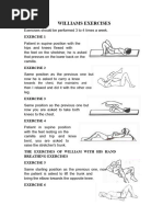 Williams Flexion Exercises for Back Pain | PDF | Low Back Pain | Back Pain