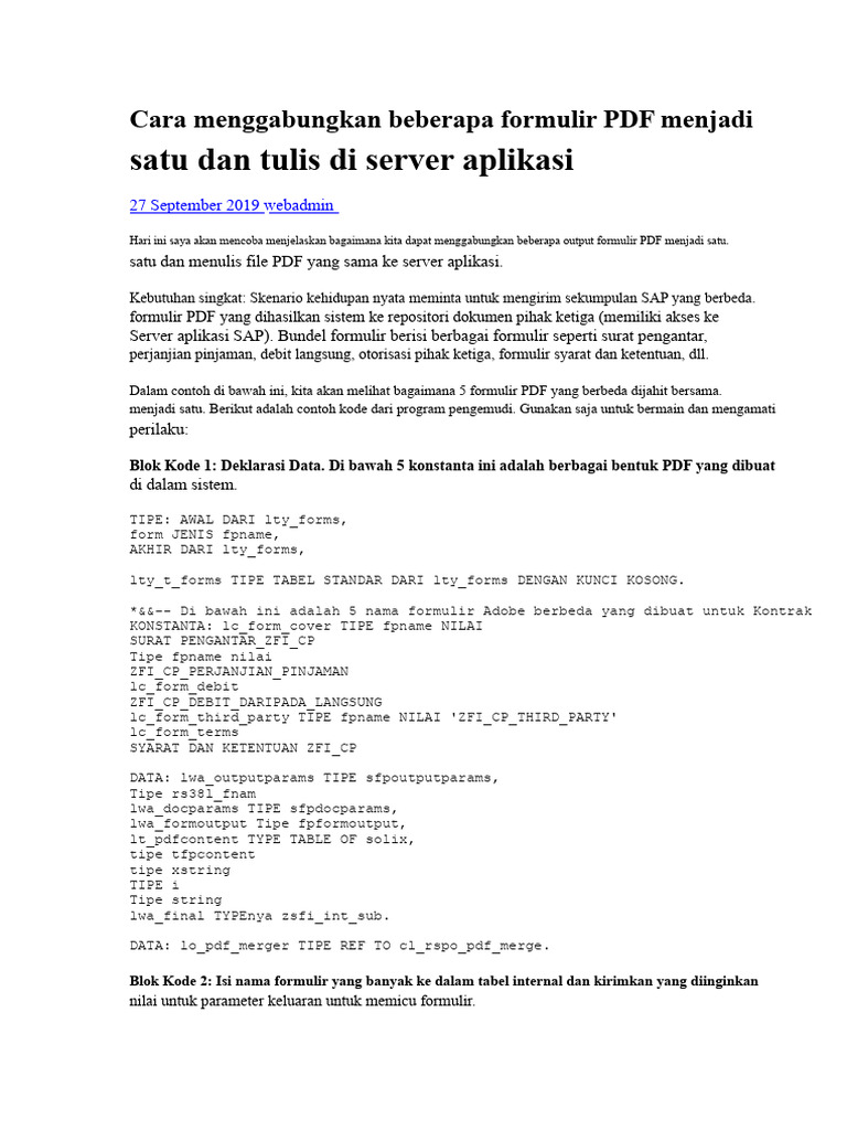 Cara Menggabungkan Beberapa Formulir PDF Menjadi Satu Dan Menulis Di Aplikasi Serve1 | PDF