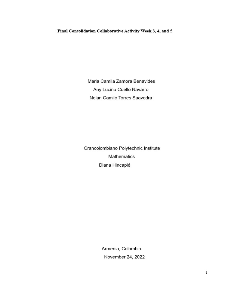 Final Consolidated Activity Week 3, 4, and 5 | PDF | Equations ...