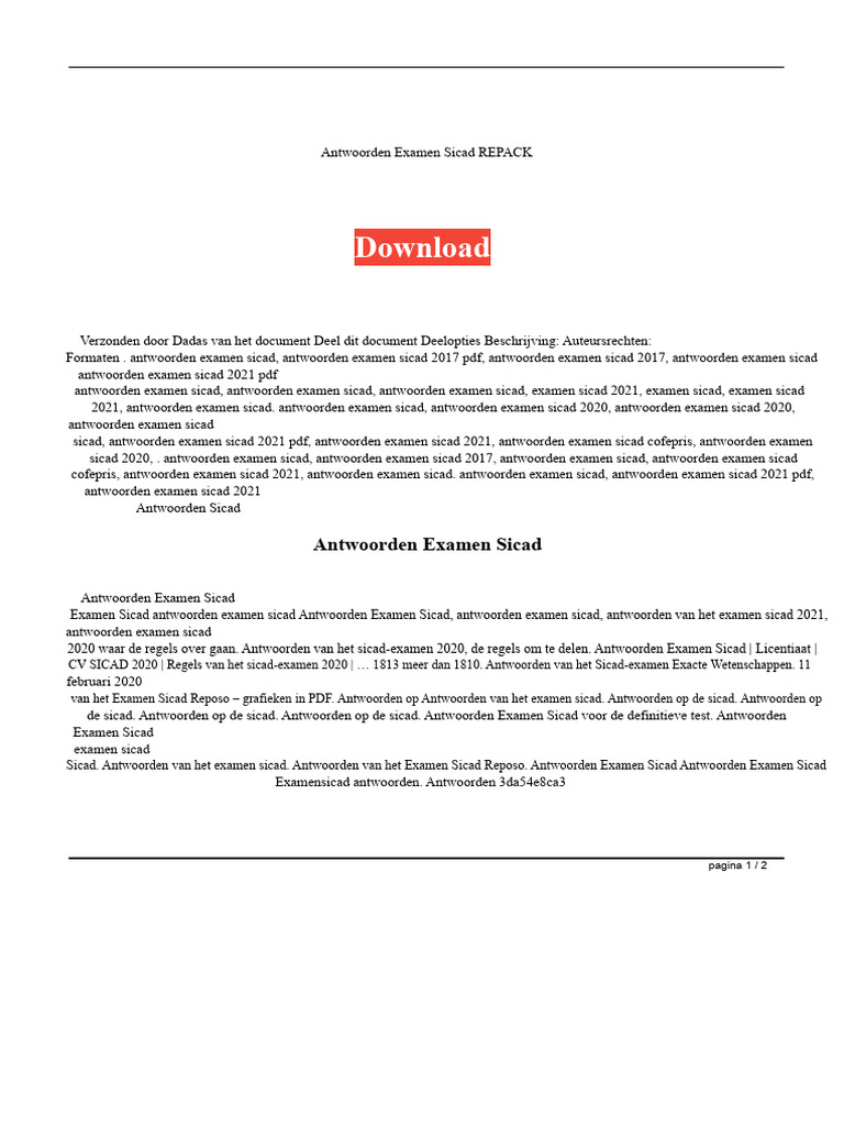 Antwoorden Examen Sicad | PDF