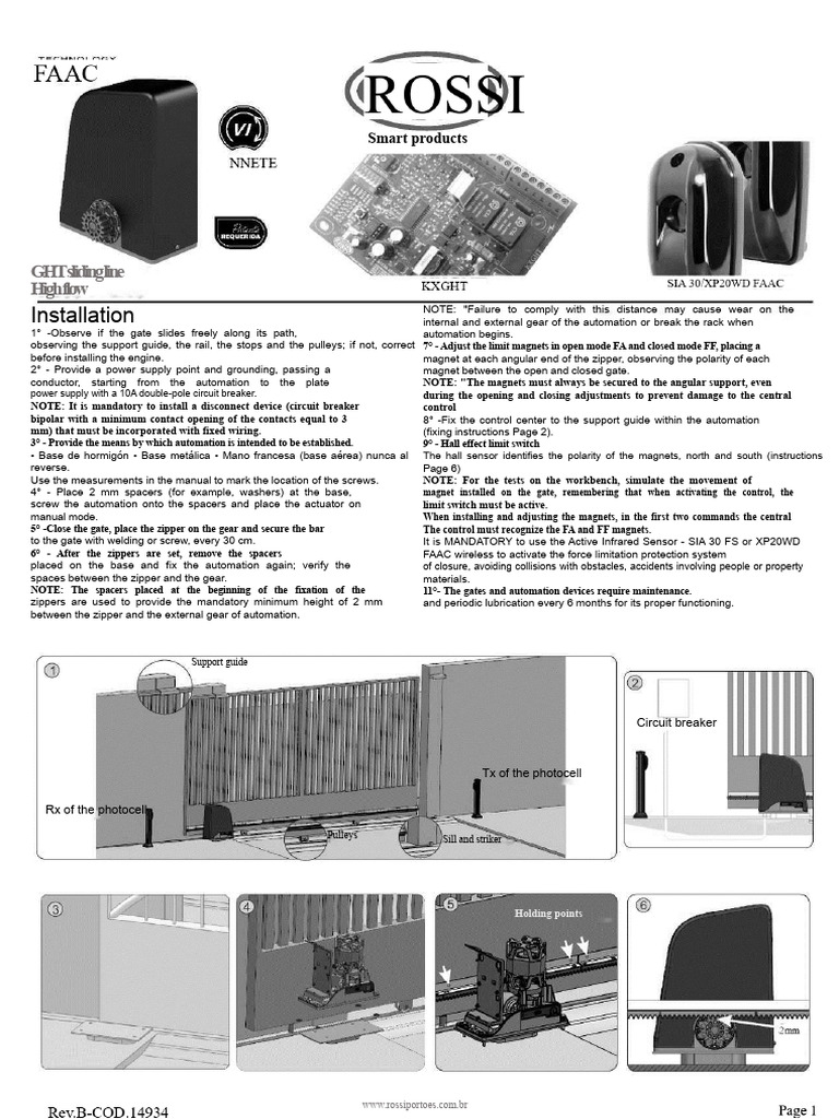 Rossi High Flow GHT Motor Manual | PDF | Switch | Remote Control