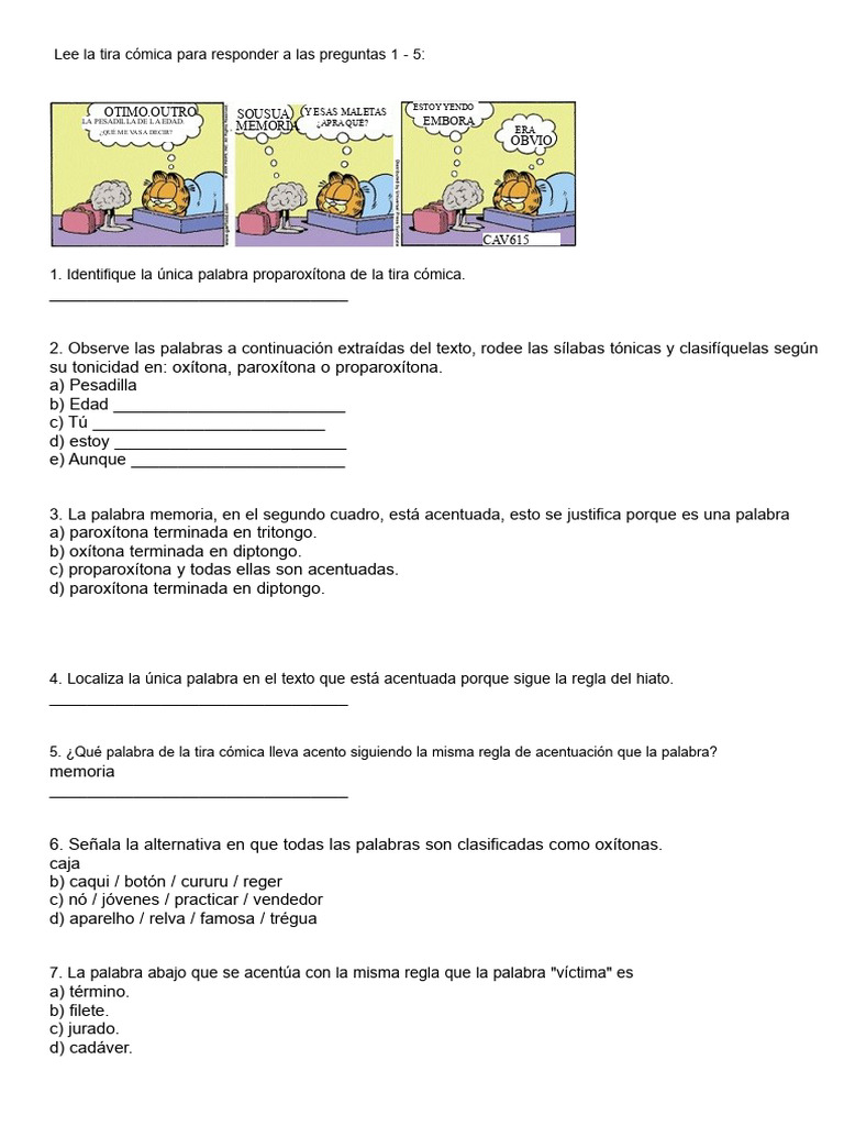 Ejercicios de Acentuación | PDF