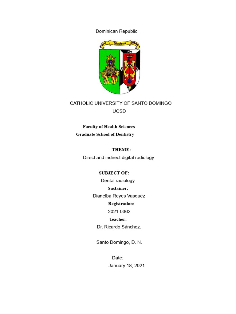 Direct and Indirect Digital Radiology 1 | PDF | Radiography | Radiology