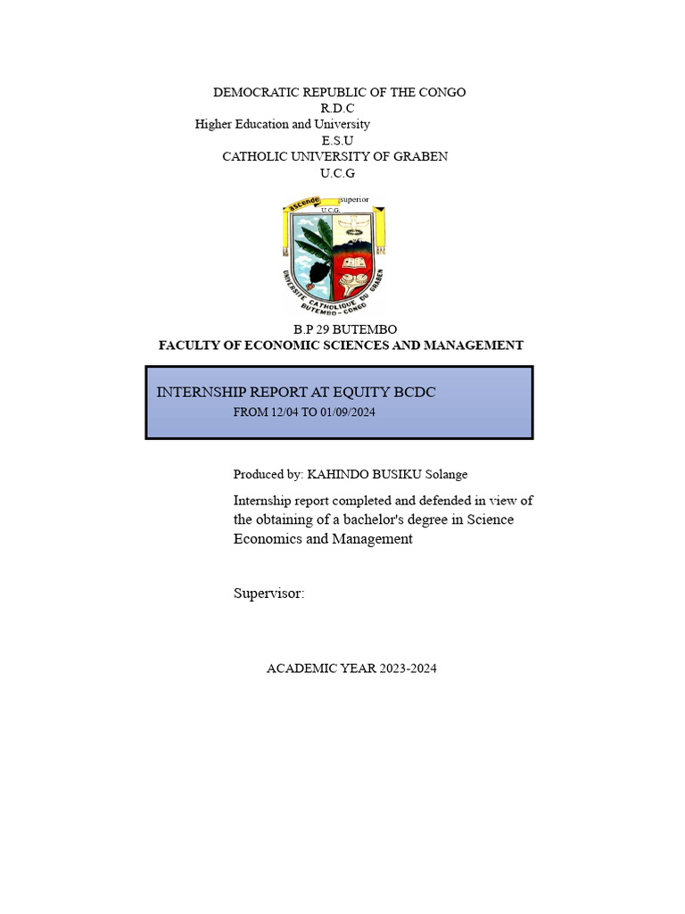 Internship Report BCDC Solange | PDF | Debit Card | Transaction Account