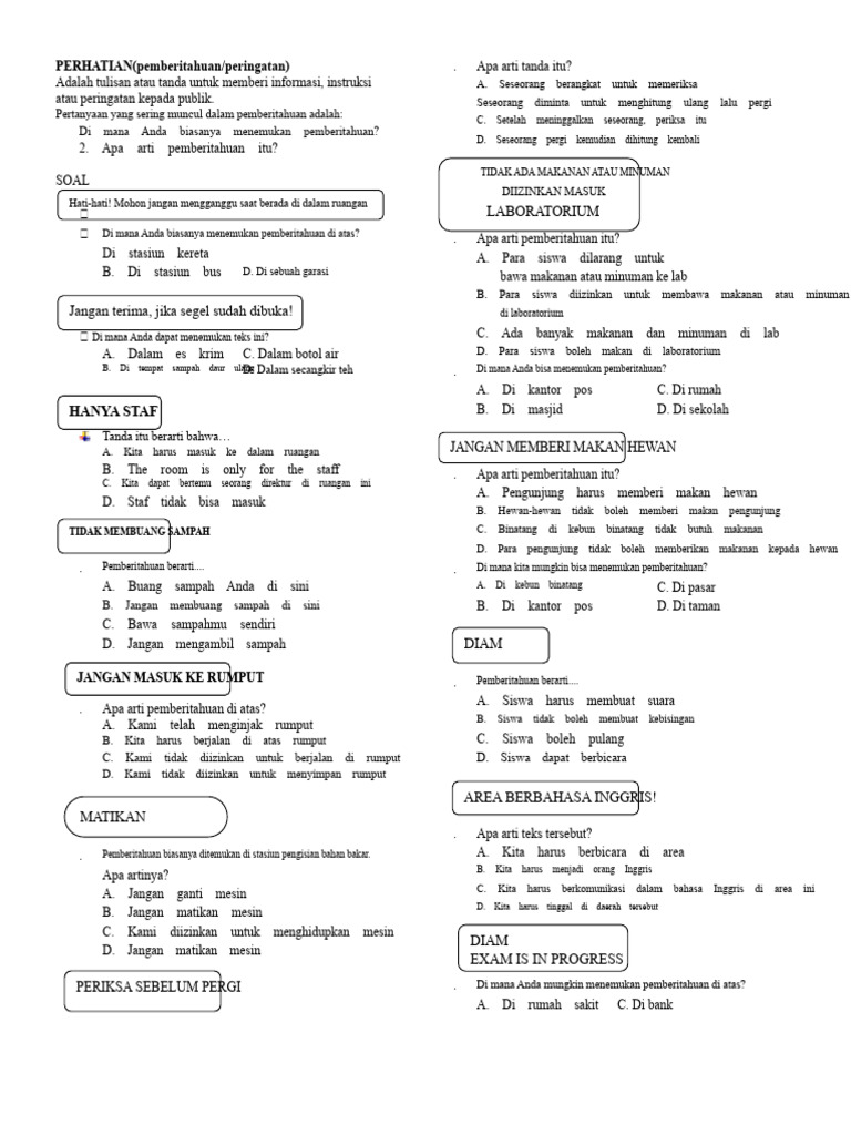 Collection of English Questions For Junior High School | PDF