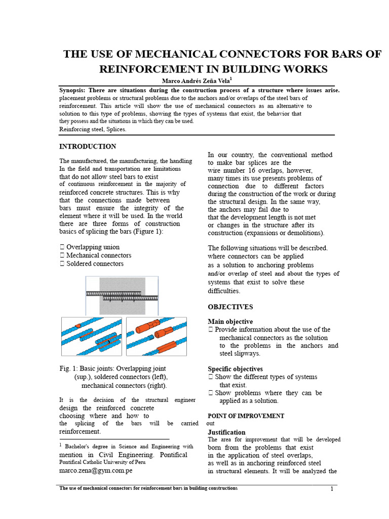 Mechanical Connectors for Rebar Solutions | PDF | Civil Engineering ...