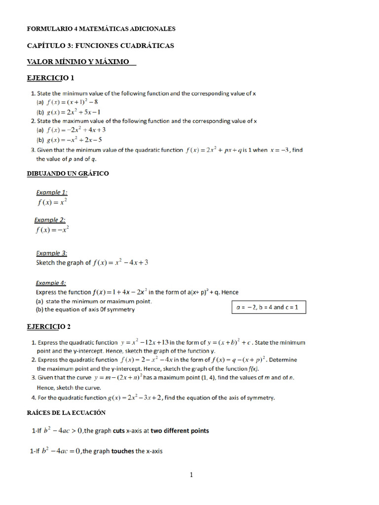 Matemáticas Adicionales de Formulario 4 | PDF