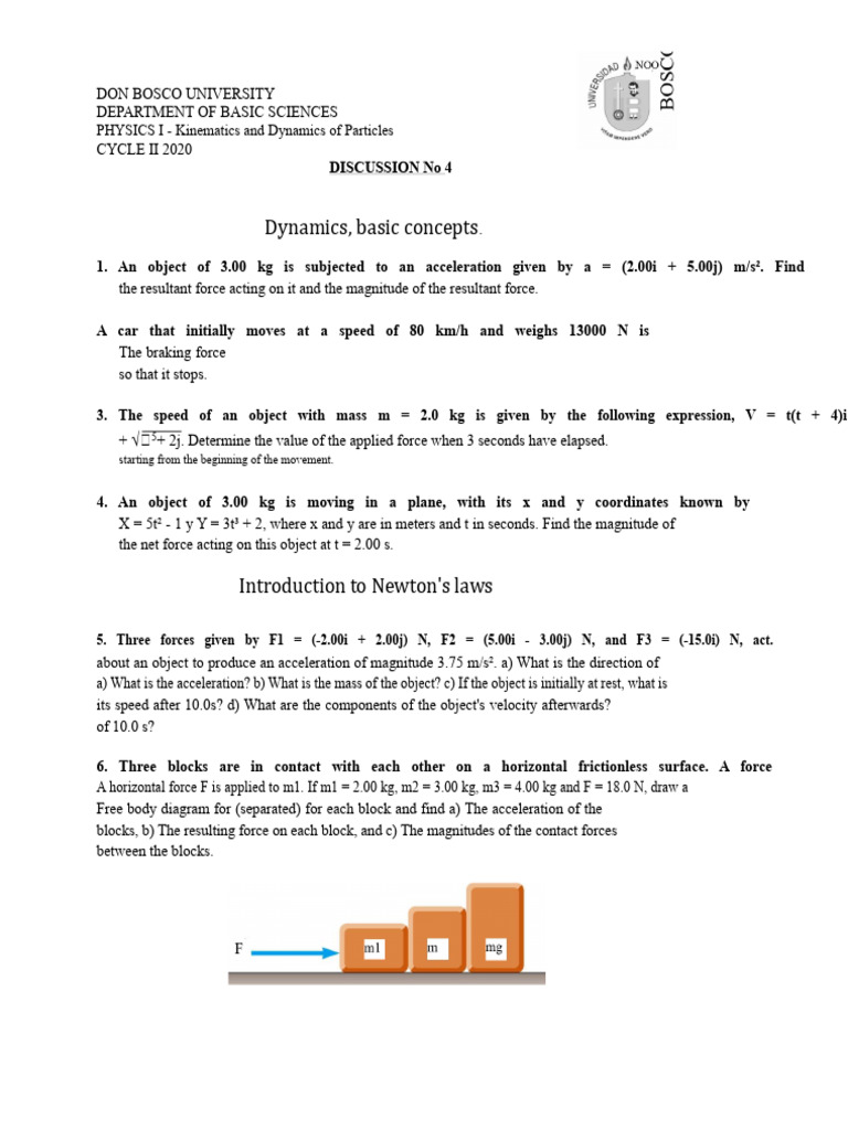 Discussion 4 Translation Dynamics | PDF | Force | Friction