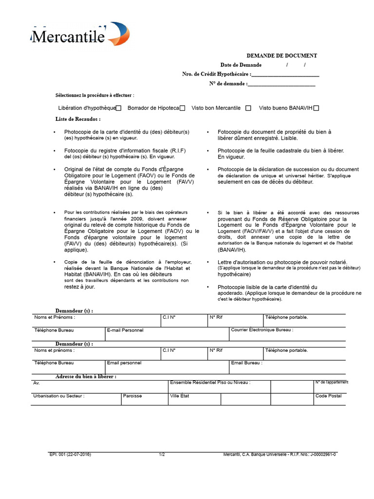 Formulaire de Libération D'hypothèque | PDF