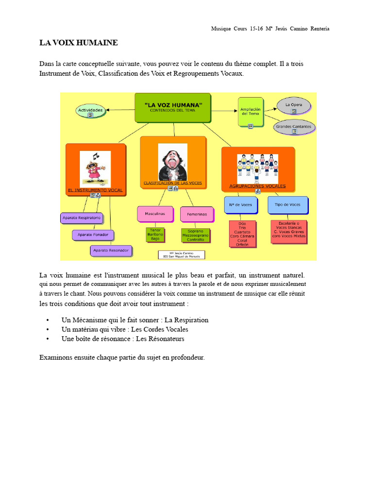 Classification et Fonction de la Voix Humaine | PDF | Voix humaine | Chant