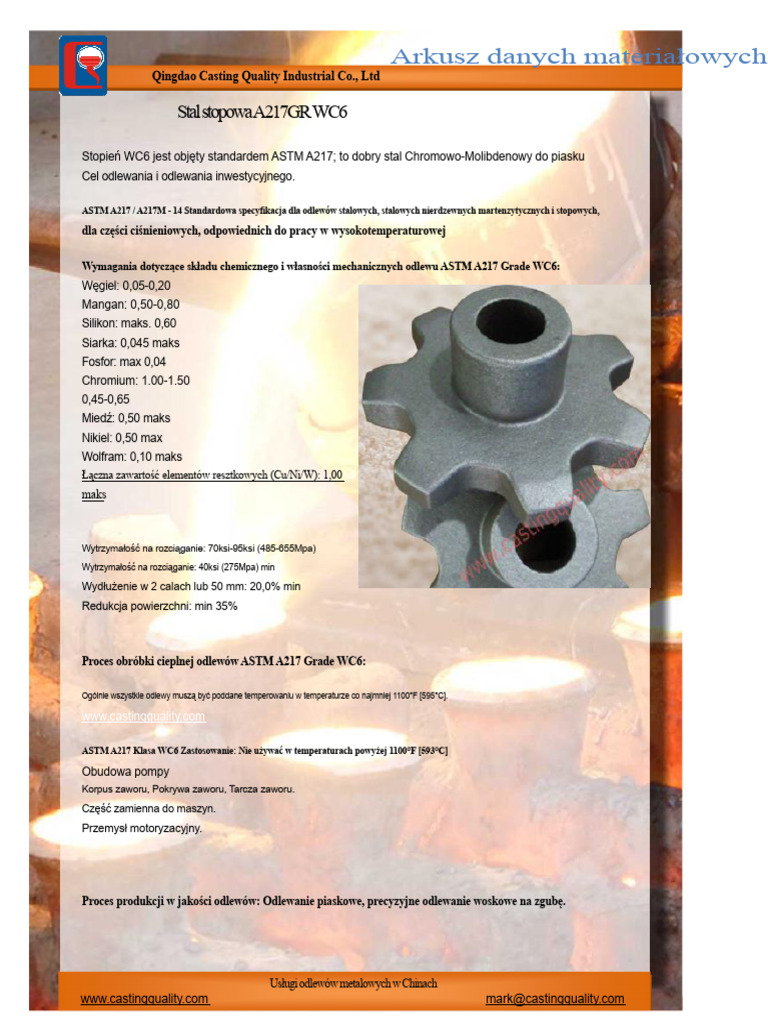 Stal Stopowa ASTM A217 GRADE WC6 | PDF