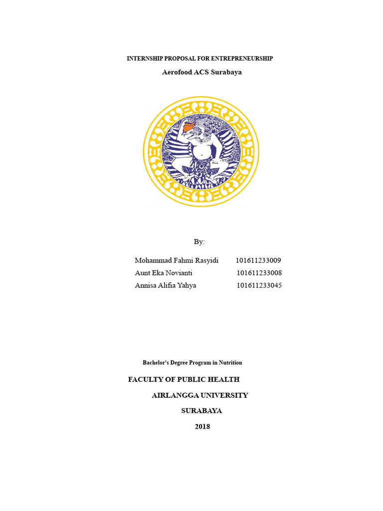 Acs Aerofood Internship Proposal-1 | PDF | Entrepreneurship | Marketing