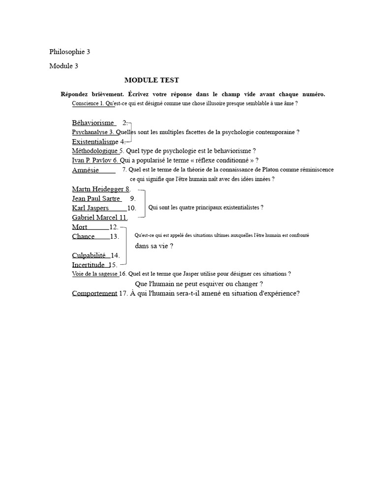 Concepts clés en psychologie et philosophie | PDF | Behaviorisme ...