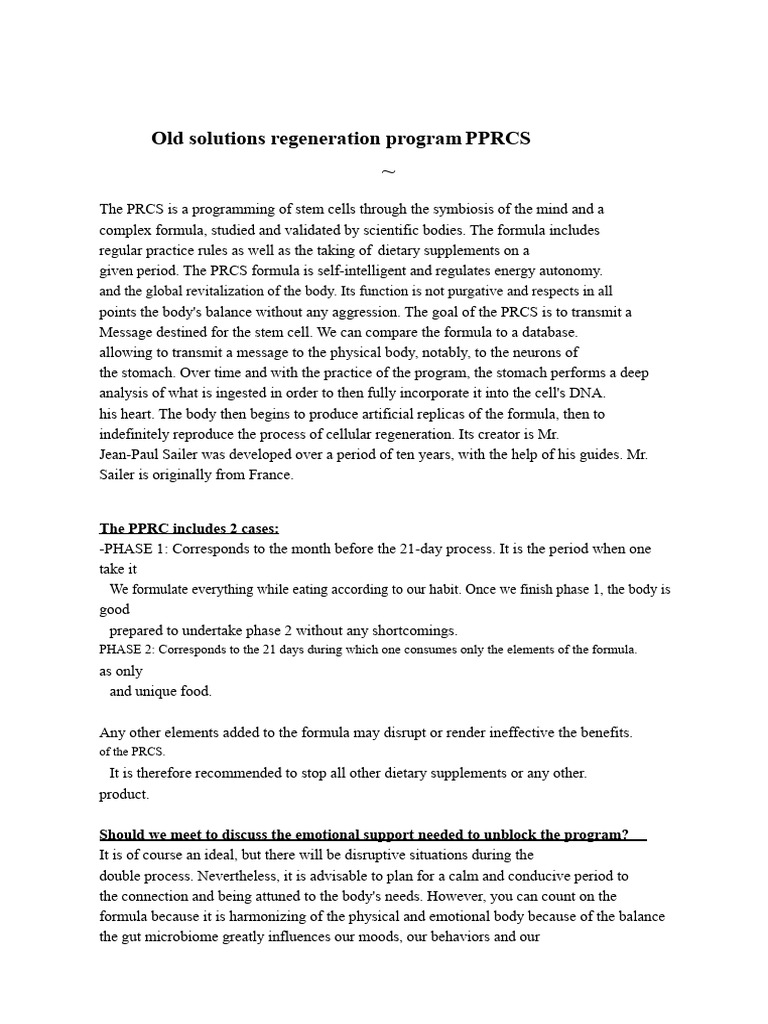 Stem Cell Regeneration Program Guide | PDF | Telomere | Biology