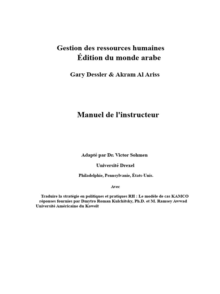 Analyse de poste en ressources humaines | PDF | Gestion des ressources ...