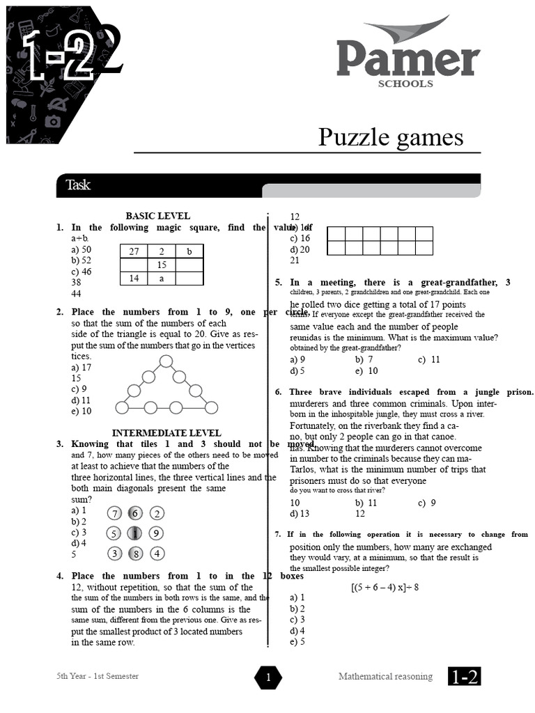 10 Mathematical Reasoning Task 5th Grade PDF | PDF | Numbers | Mathematics