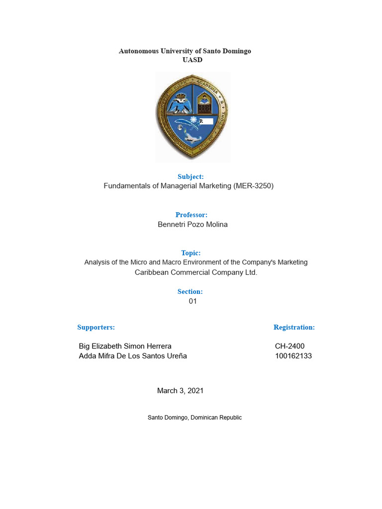 Analysis of The Micro Environment and Macro Environment of An ...