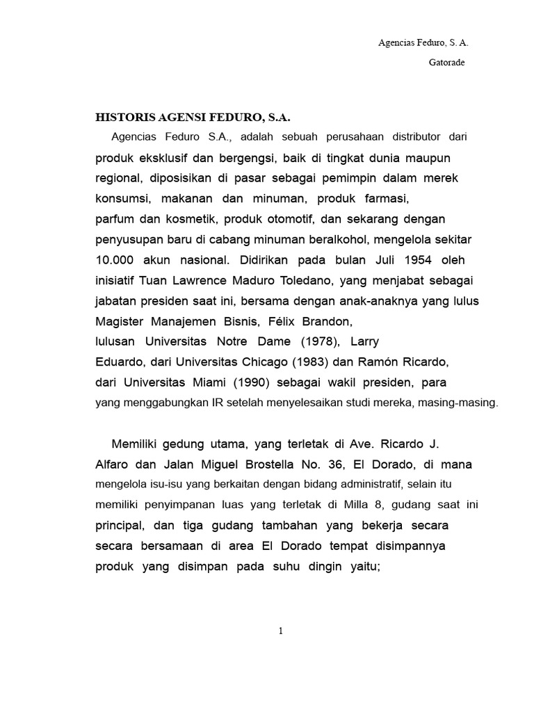 Profil Agencias Feduro, S.A. Panama | PDF