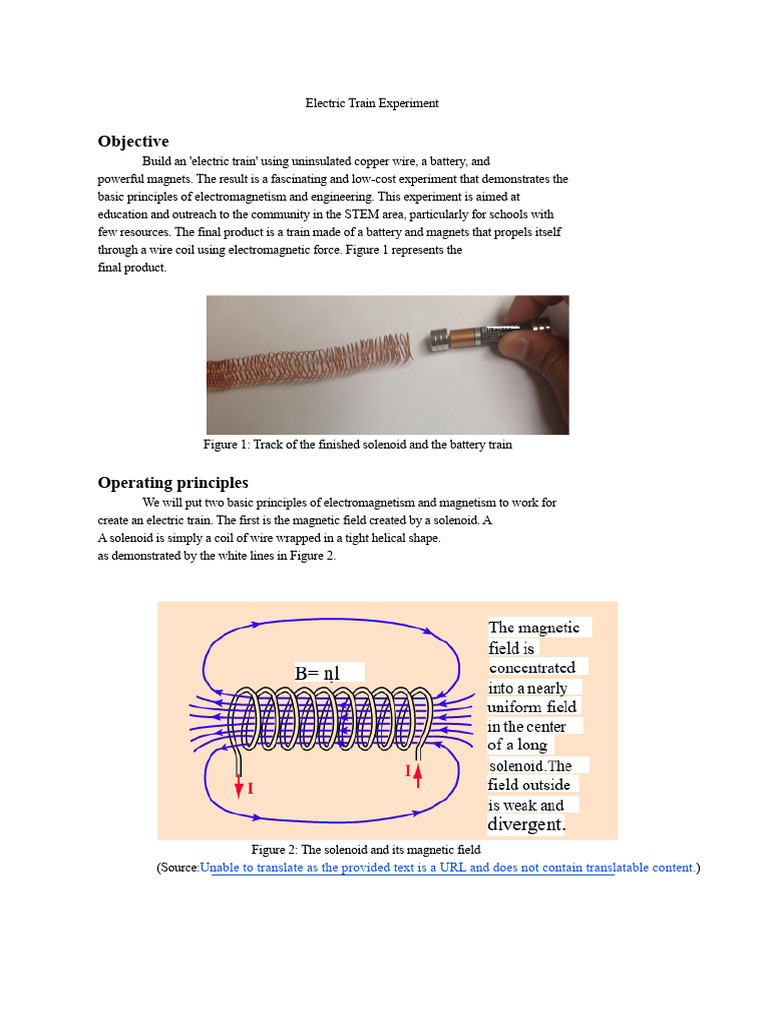 DIY Electric Train Experiment Guide | PDF | Magnetic Field | Magnet
