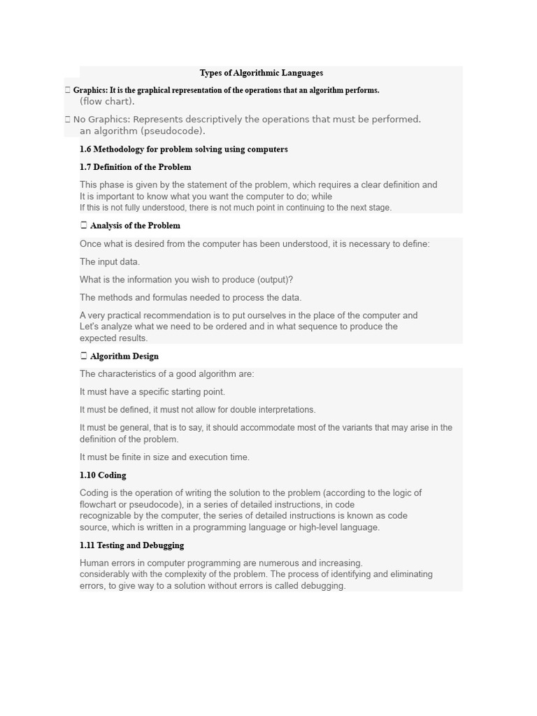 Types of Algorithmic Languages | PDF | Algorithms | Computer Programming