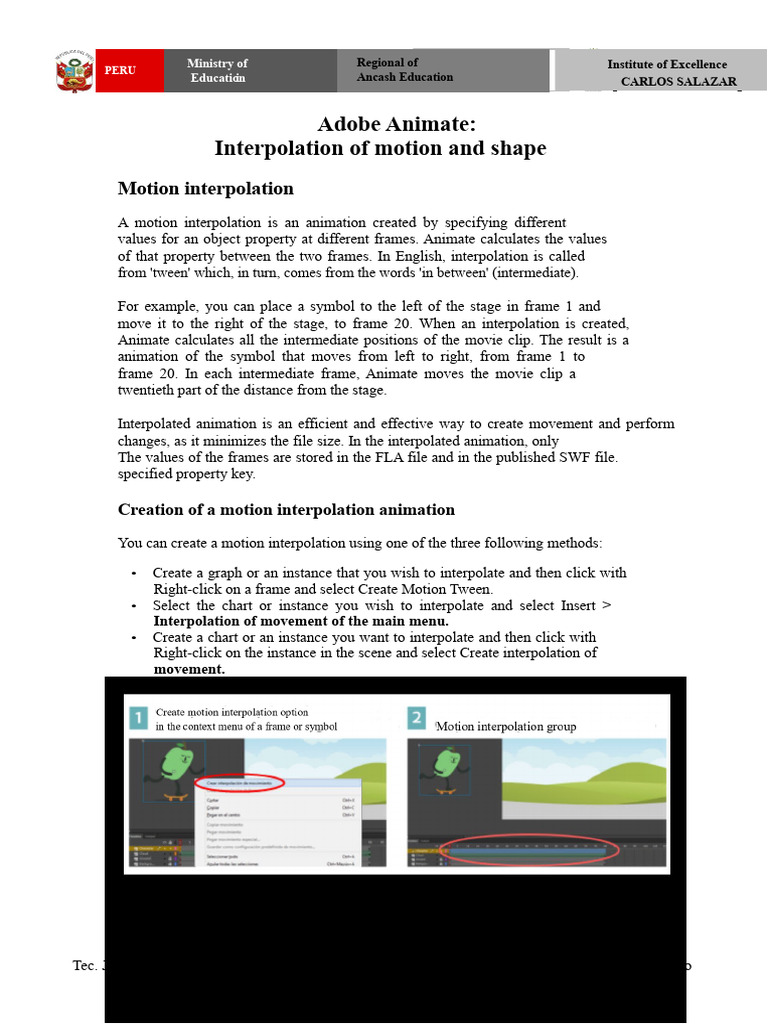 Adobe Animate Motion and Shape Interpolation | PDF | Animation