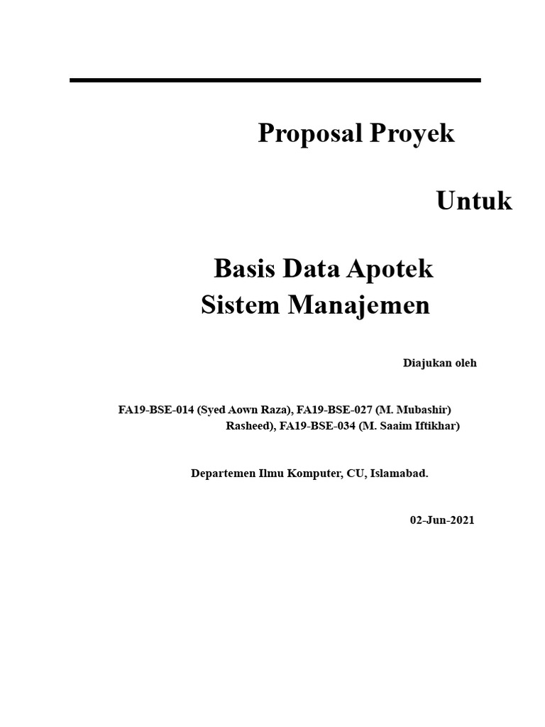 Proposal Proyek Database Aown | PDF