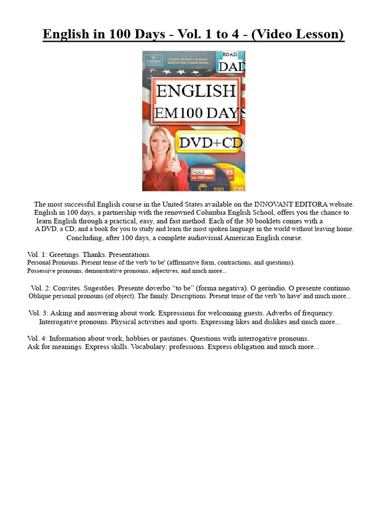 English in 100 Days | PDF