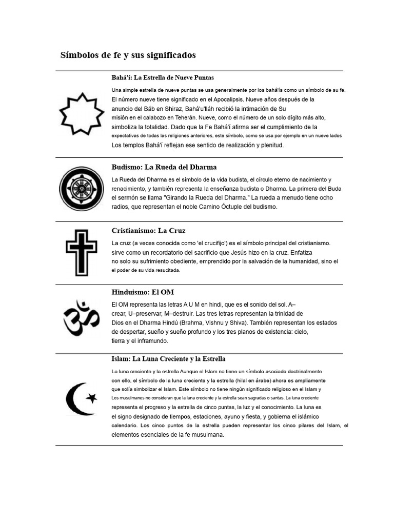 Símbolos de Fe y Sus Significados | PDF | Dharma | Espiritualidad